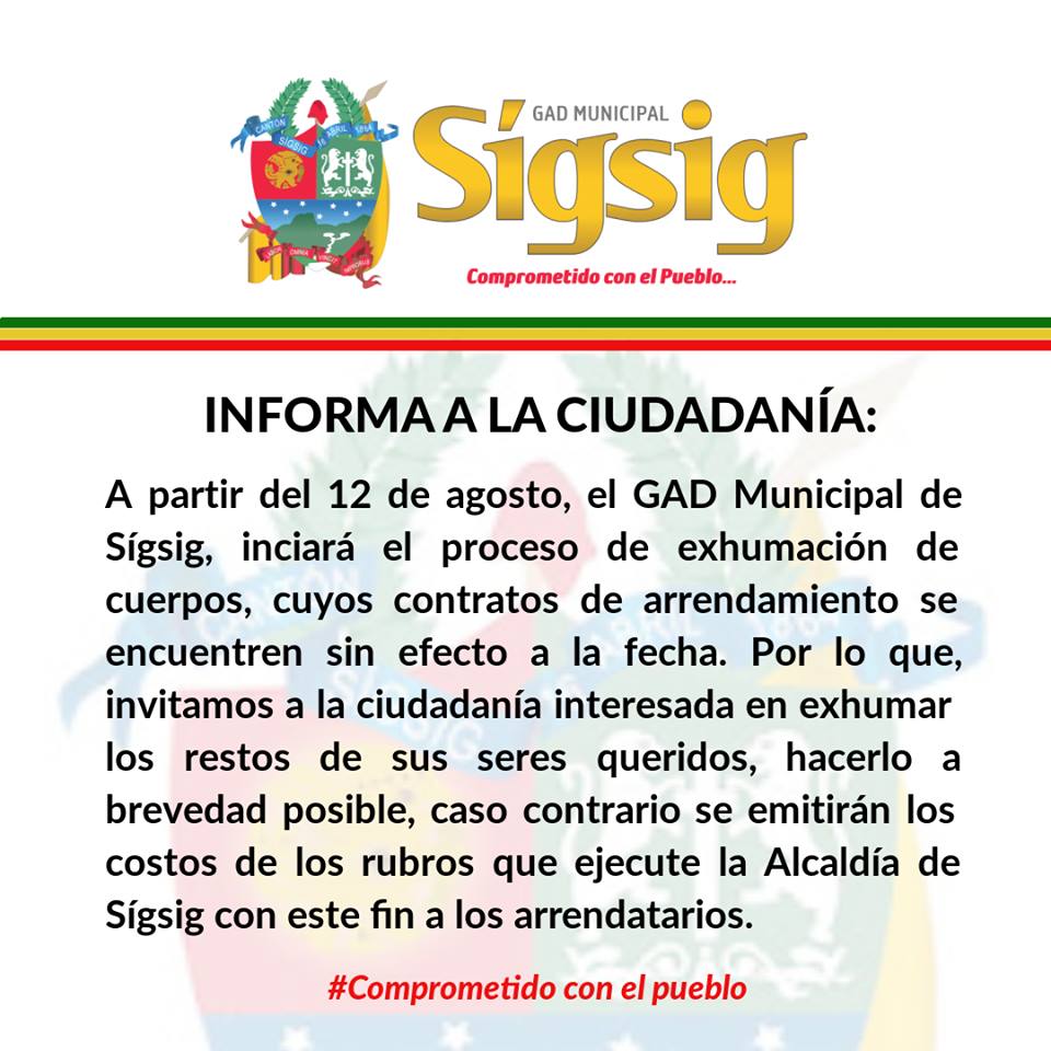 Exhumacion – Gobierno Autónomo Descentralizado Municipal de Sígsig